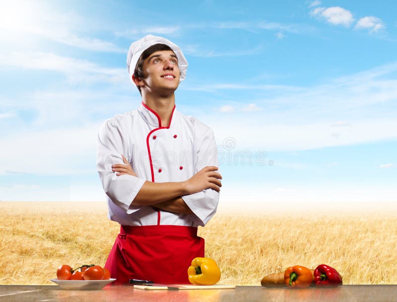 Cook at kitchen stock photo. Image of culinary, chef - 42159772