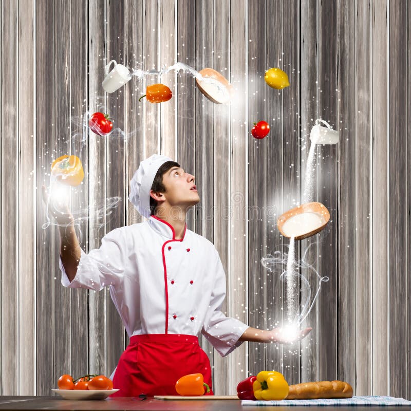 Cook at kitchen stock photo. Image of healthy, person - 42125740