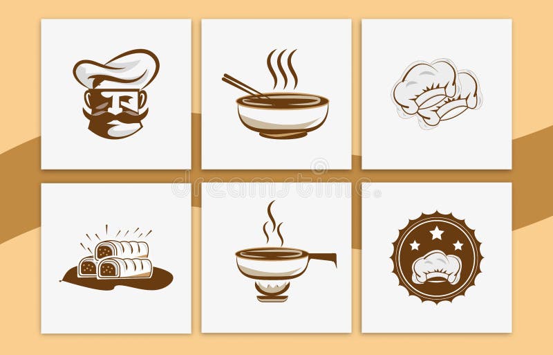 Cook Logo Design Vector Collection Stock Vector - Illustration of ...