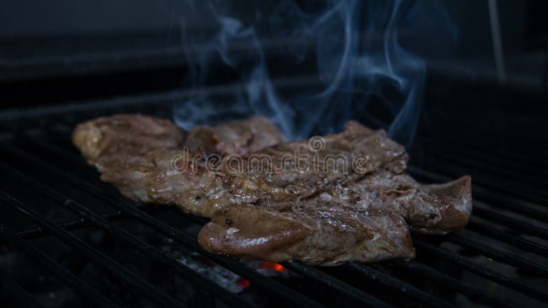 Cook Making Charcoal Roast Meat Stock Photo - Image of making, barbecue ...