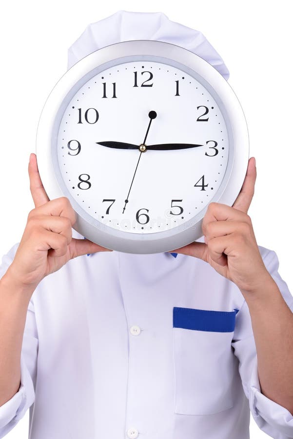 Chef Male Holding Clock Stock Photos - Free & Royalty-Free Stock Photos ...