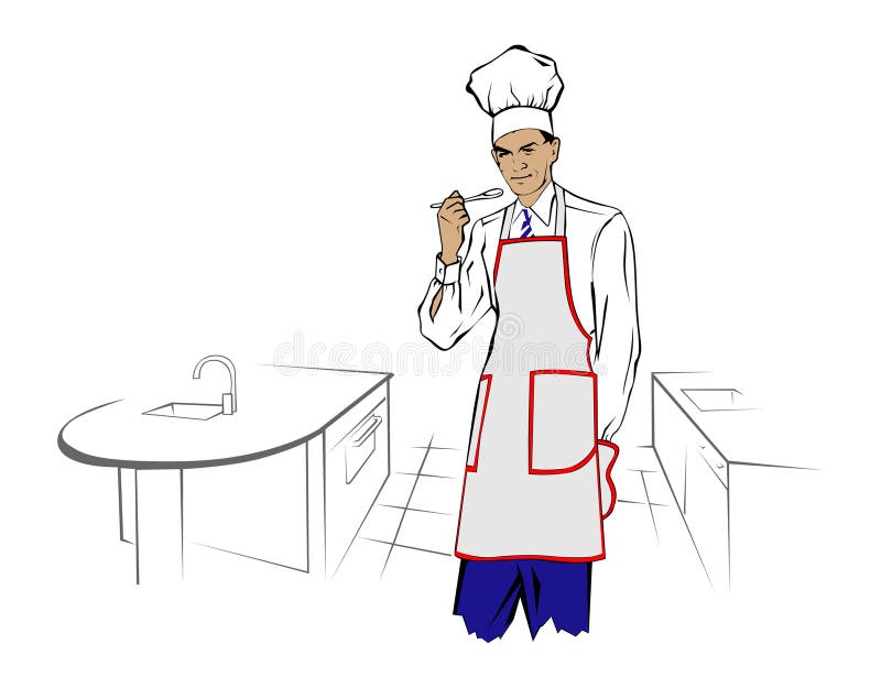 Cook man stock vector. Illustration of cook, adult, food - 16602116