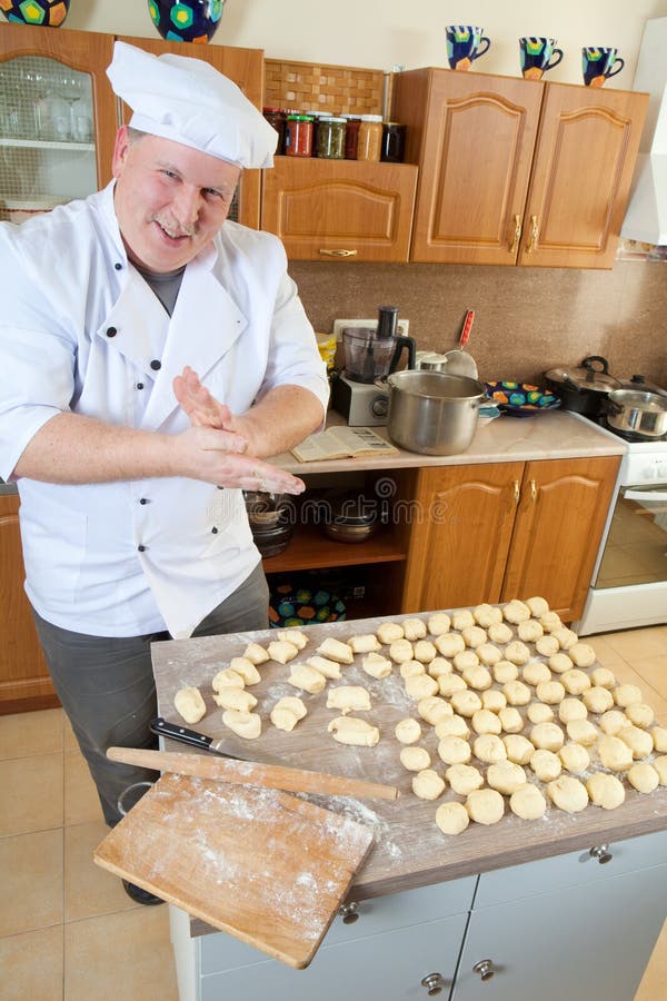 Cook man in kitchen stock photo. Image of food, prepare - 12326046