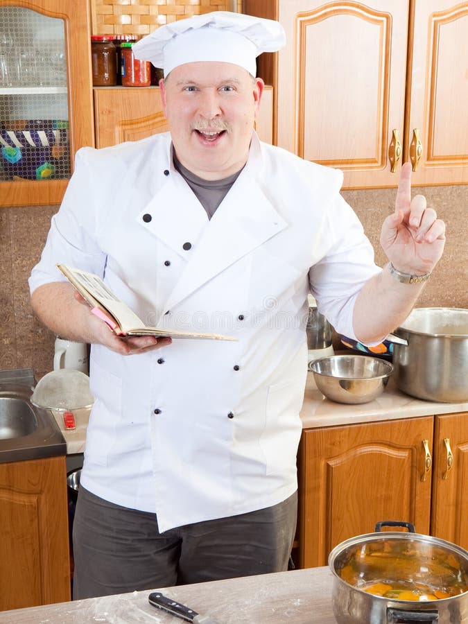 Cook man in kitchen stock photo. Image of food, health - 12326274