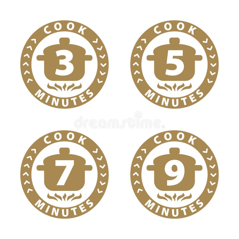 Cook 3, 5, 7, 9 Minutes Label, Stamp for Cooking Time on Package ...