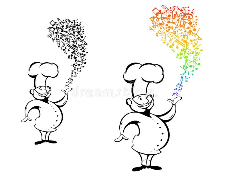 Cook with musical notes stock vector. Illustration of dinner - 30544770