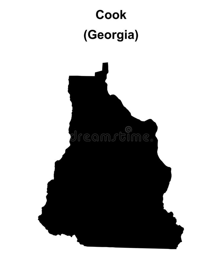 Cook outline map stock vector. Illustration of contour - 357891343