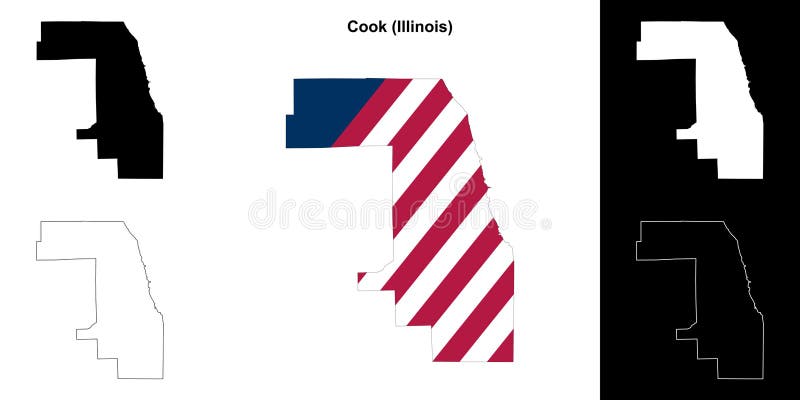 Cook outline map stock vector. Illustration of illinois - 323896049