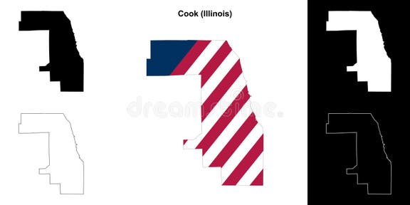 Cook outline map stock vector. Illustration of illinois - 323896049