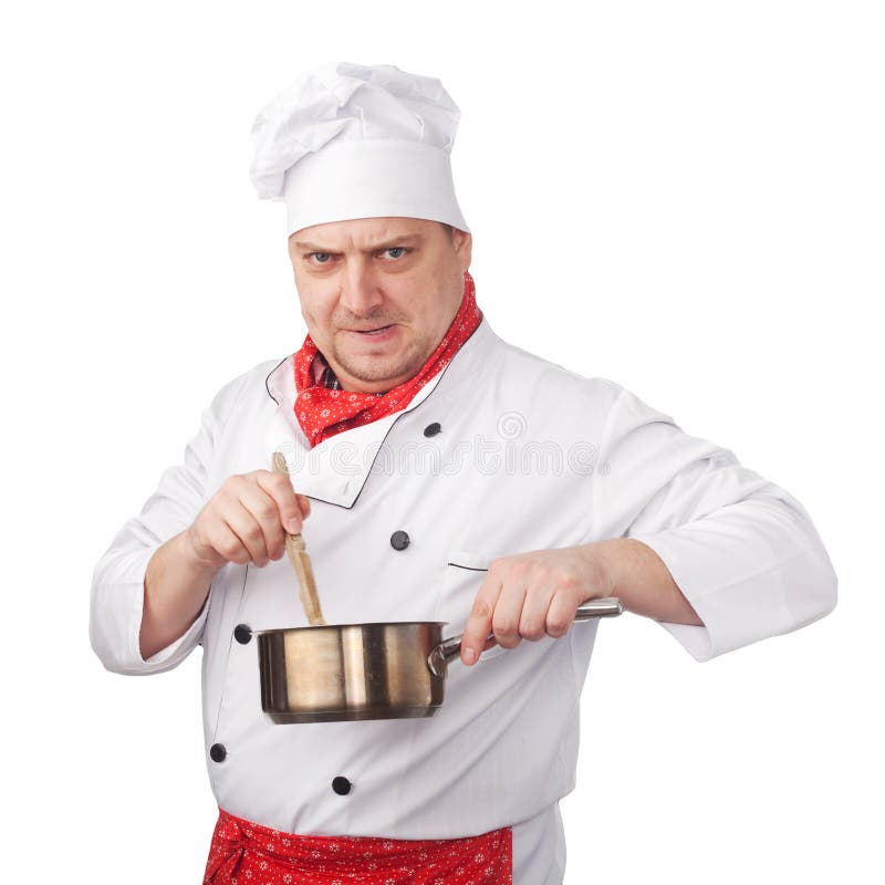 Cook with pan stock photo. Image of food, adult, 3035 - 30748598