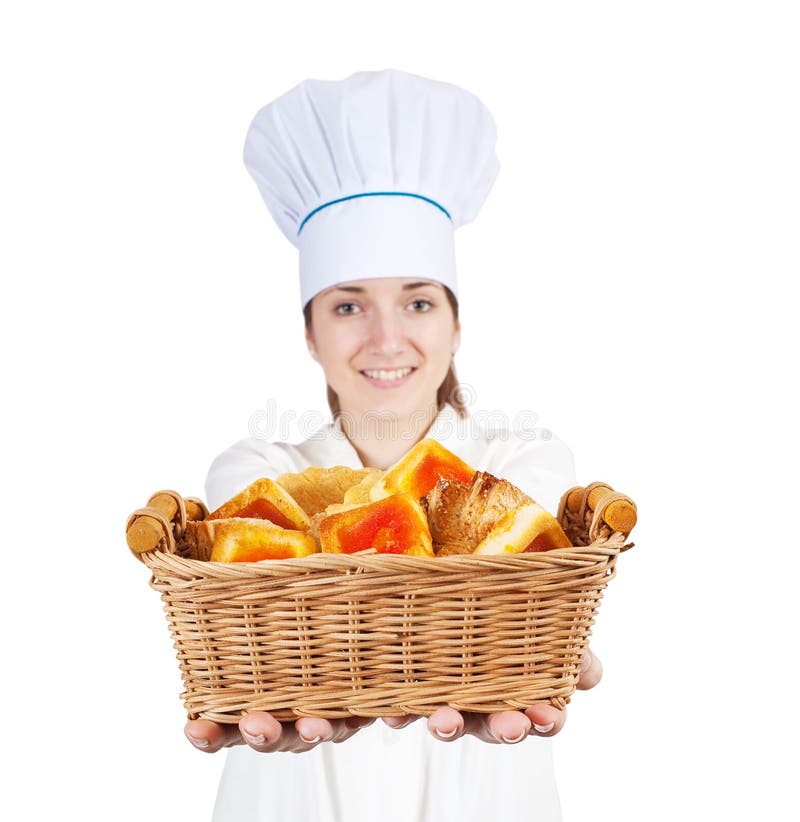 Cook with pastry stock photo. Image of cook, girl, bake - 14445458