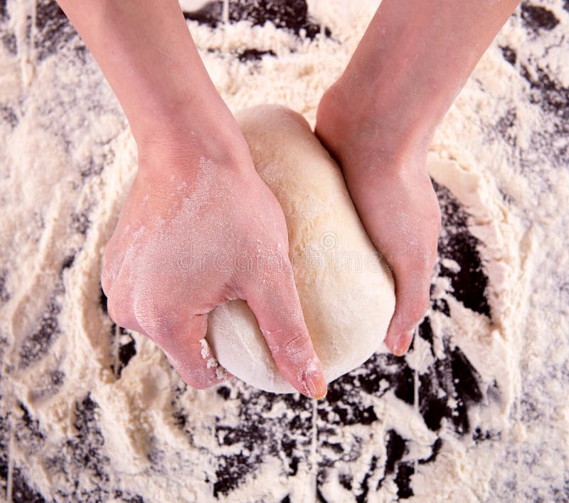 Cook Preparing Dough for Baking in the Kitchen Stock Photo - Image of ...