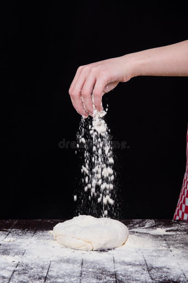 The Cook Preparing Dough for Baking in the Kitchen Stock Photo - Image ...