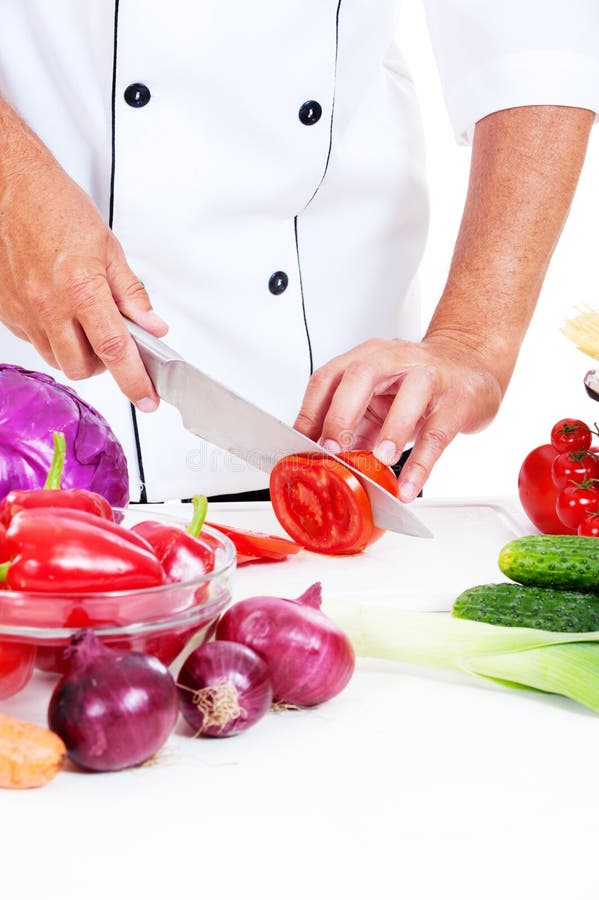 Cook preparing salad stock image. Image of preparing - 21345395