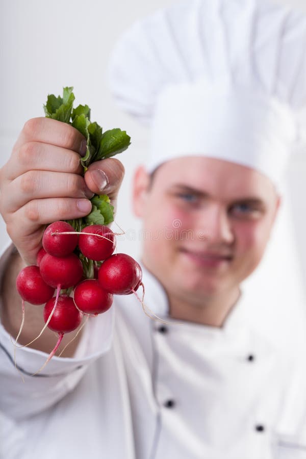 Cook with radish stock photo. Image of nice, fresh, chef - 41343418