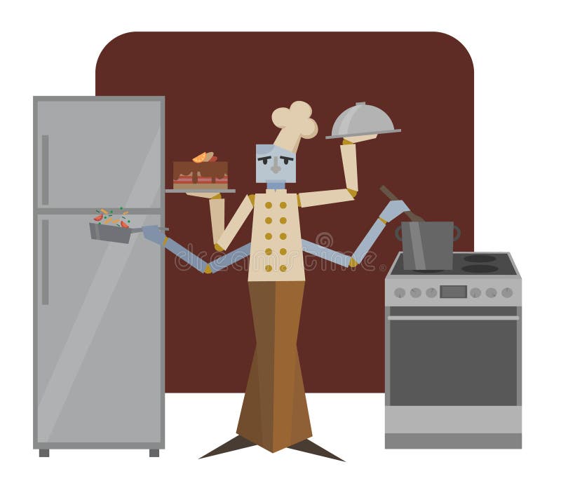 Kitchen robot stock illustration. Illustration of colorful - 12754479