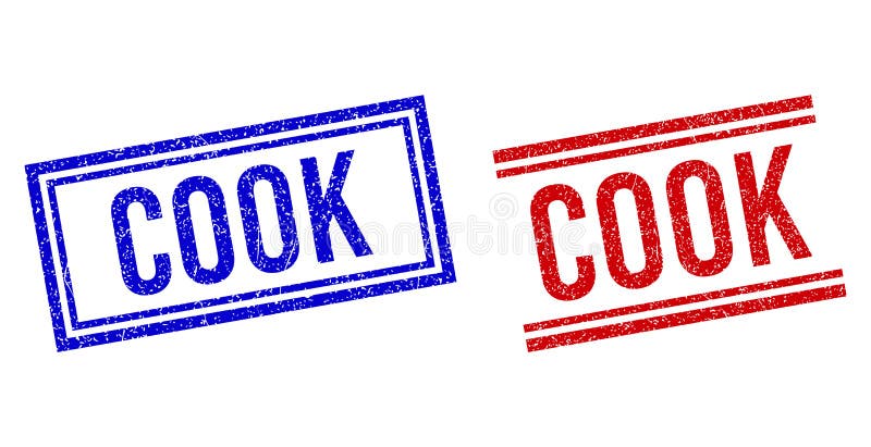 Grunge Textured COOK Seal with Double Lines Stock Vector - Illustration ...