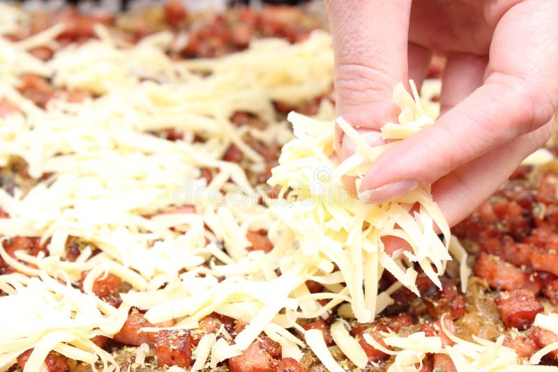 Cook s hand putting cheese stock photo. Image of cooking - 31246336