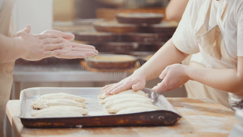 Cook is Shaping Bakery Products by Hands Stock Photo - Image of cake ...
