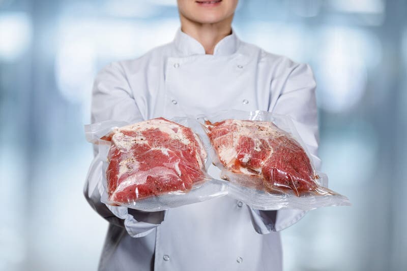 Cook shows Packed meat stock photo. Image of grill, loin - 166465988