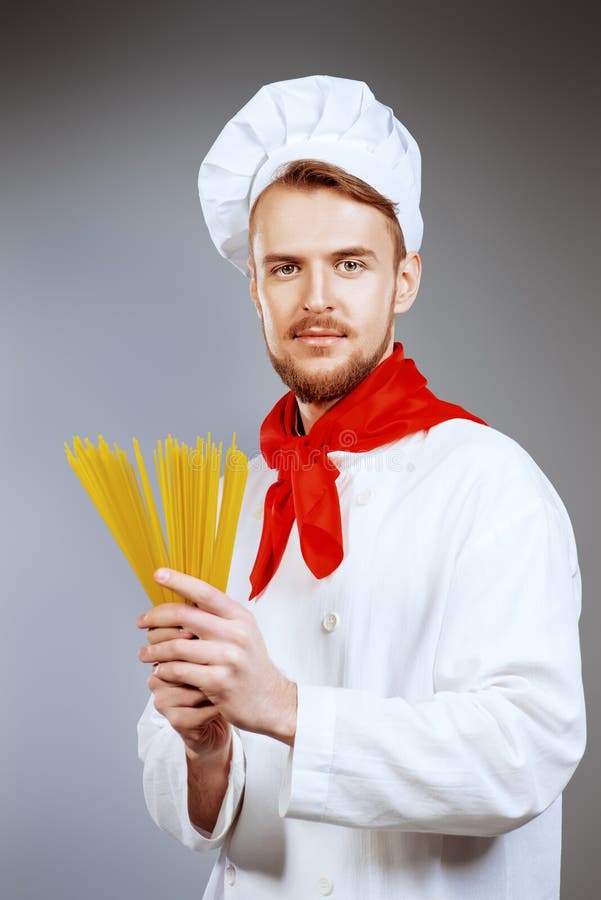 Cook and spaghetti stock image. Image of italian, cook - 70722667
