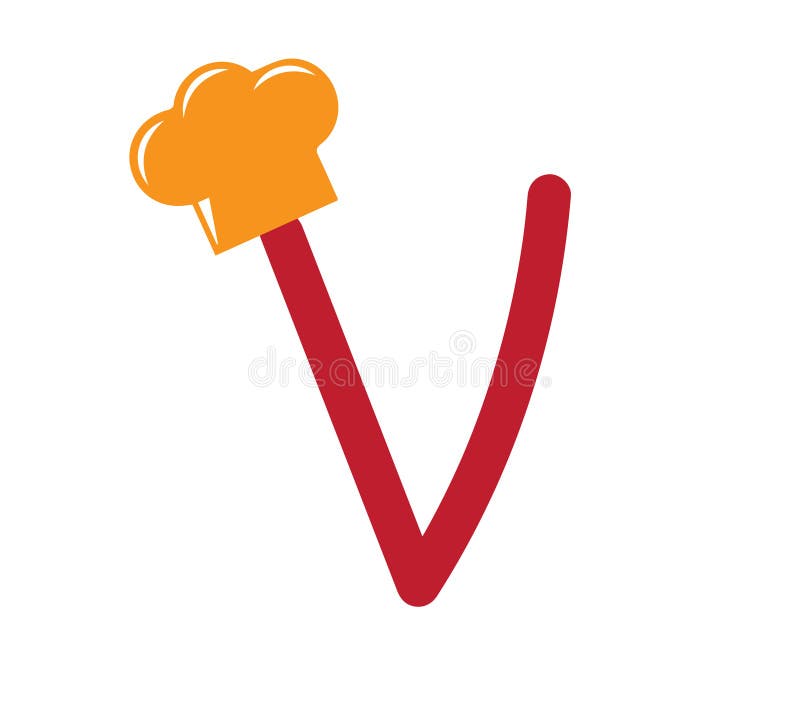 Cook Themed Alphabet Design Concept: V Stock Vector - Illustration of ...