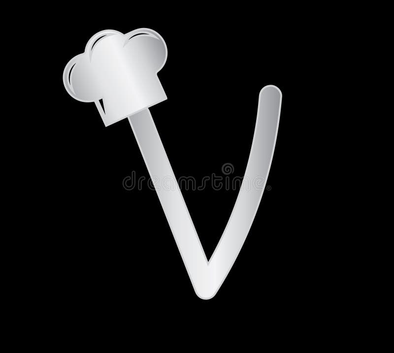 Cook Themed Alphabet Design Concept: V Stock Illustration ...