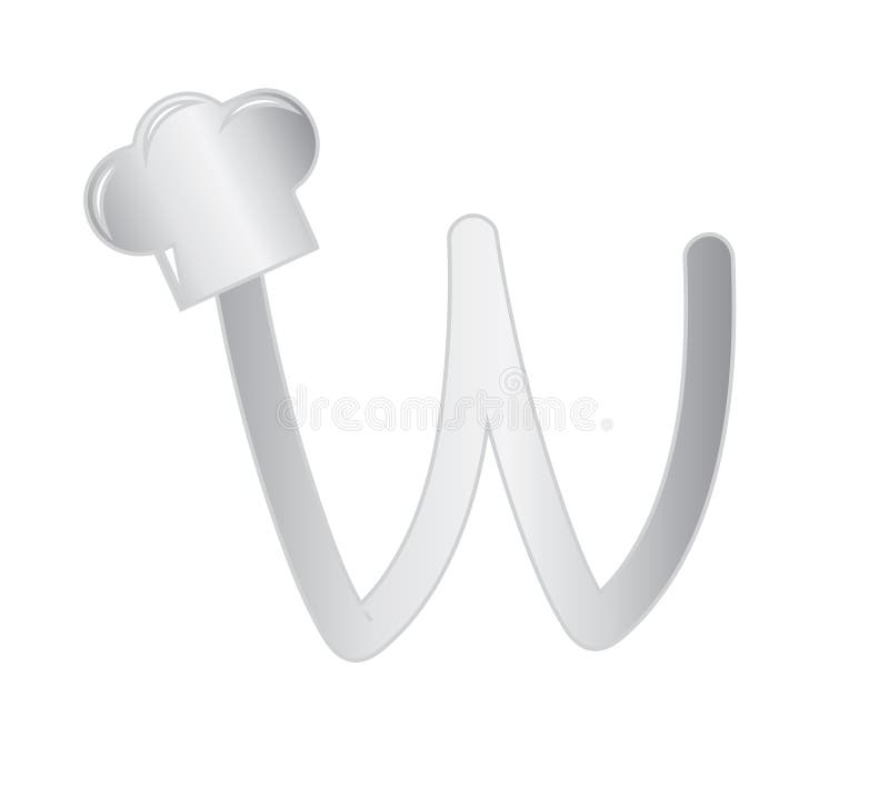 Cook Themed Alphabet Design Concept: W Stock Illustration ...