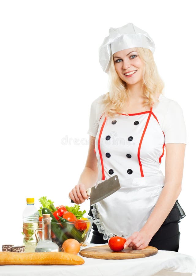 Cook with vegetables stock image. Image of cook, indoors - 22619331