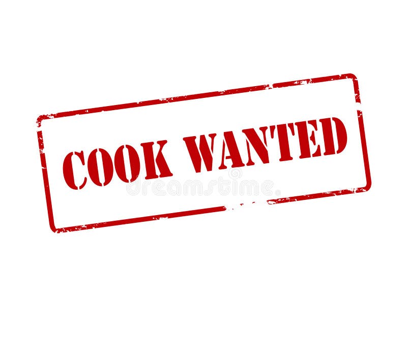 Cook Wanted rubber stamp stock vector. Illustration of baker - 83542790