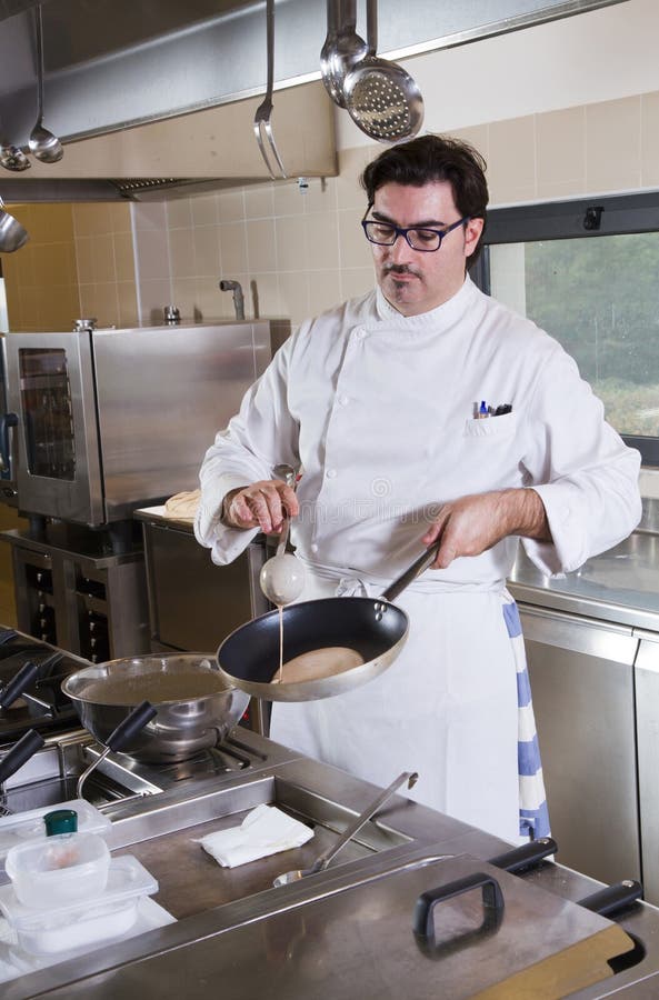 Cook at work stock image. Image of salad, chopping, preparing - 88985743