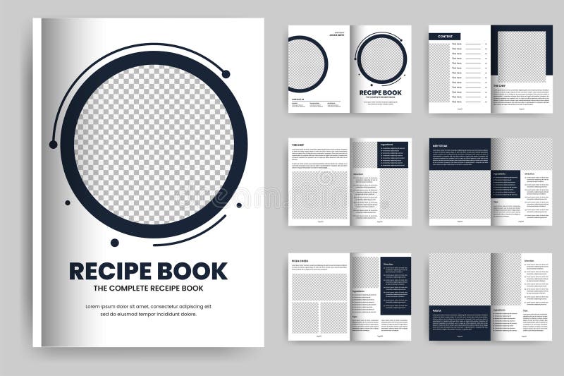 Cookbook Magazine Layout Design and Recipe Book Template Design Stock ...