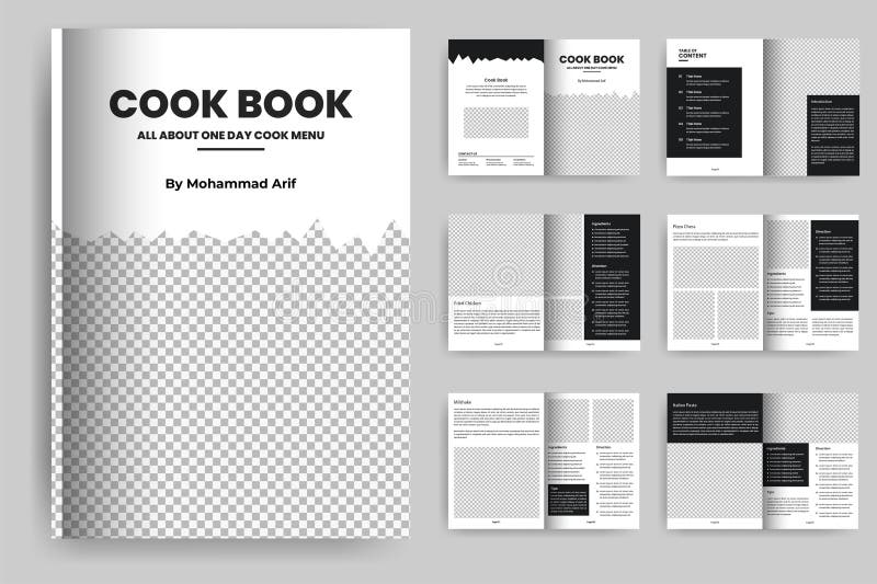 Cookbook Magazine Layout Design and Recipe Book Template Design Stock ... Cookbook Magazine Layout Design and Recipe Book Template Design Stock ...