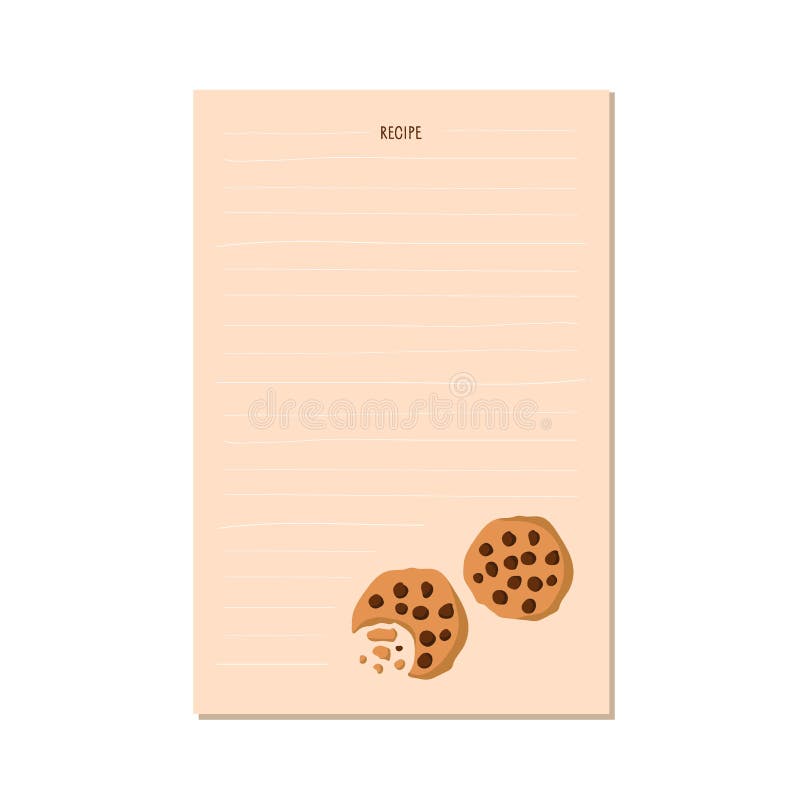 Cookbook Page Template. Recipe Write Template. Chocolate Drop Cookies ...