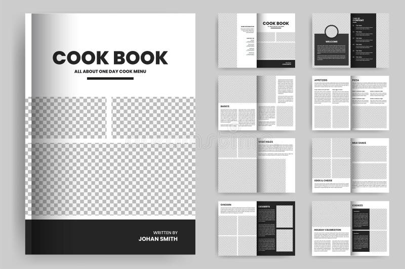 Cookbook Template or Recipe Book Template Design, Magazine Layout ...