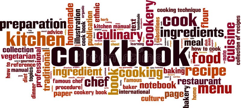 Cookbook word cloud stock vector. Illustration of cloud - 151802151