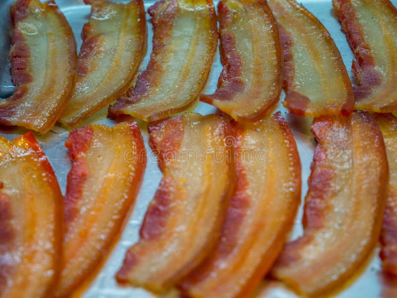 Cooked bacon rashers stock image. Image of fattening - 81245683