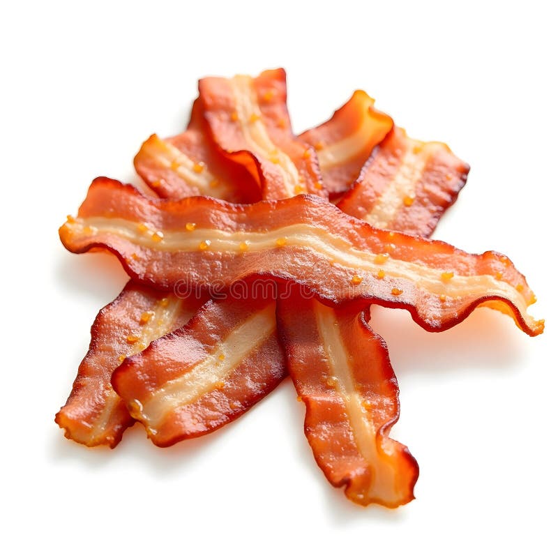 Cooked Bacon Rashers Isolated on Transparent Background Stock ...
