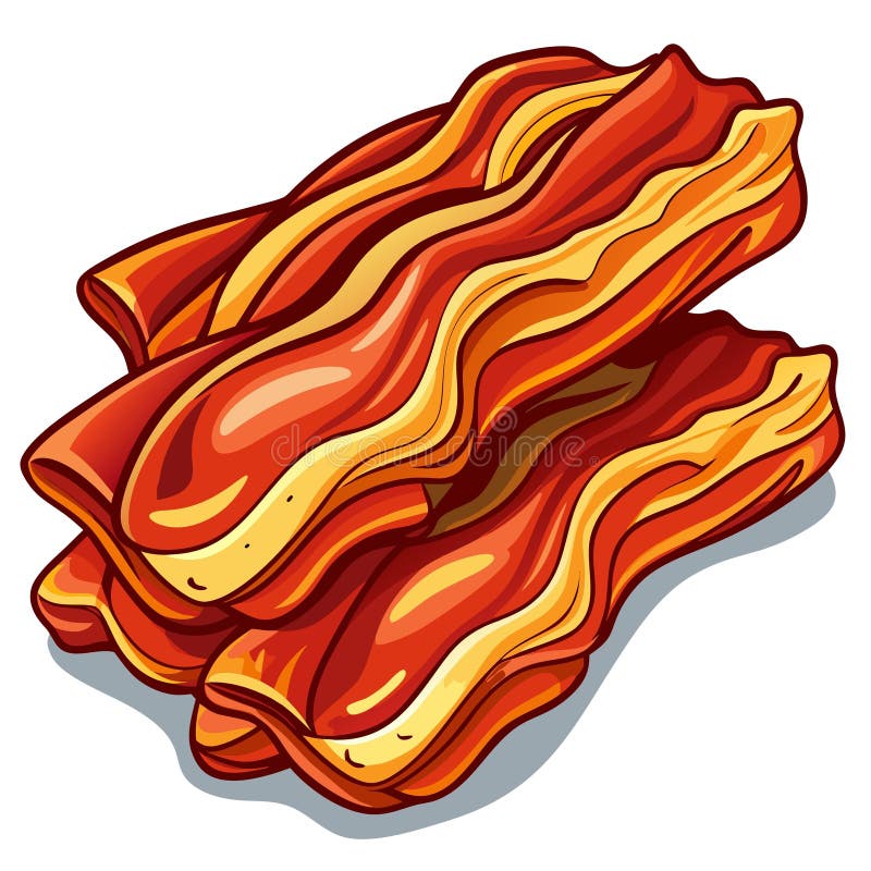 Cooked Bacon Rashers Isolated on Transparent or White Background, Png ...