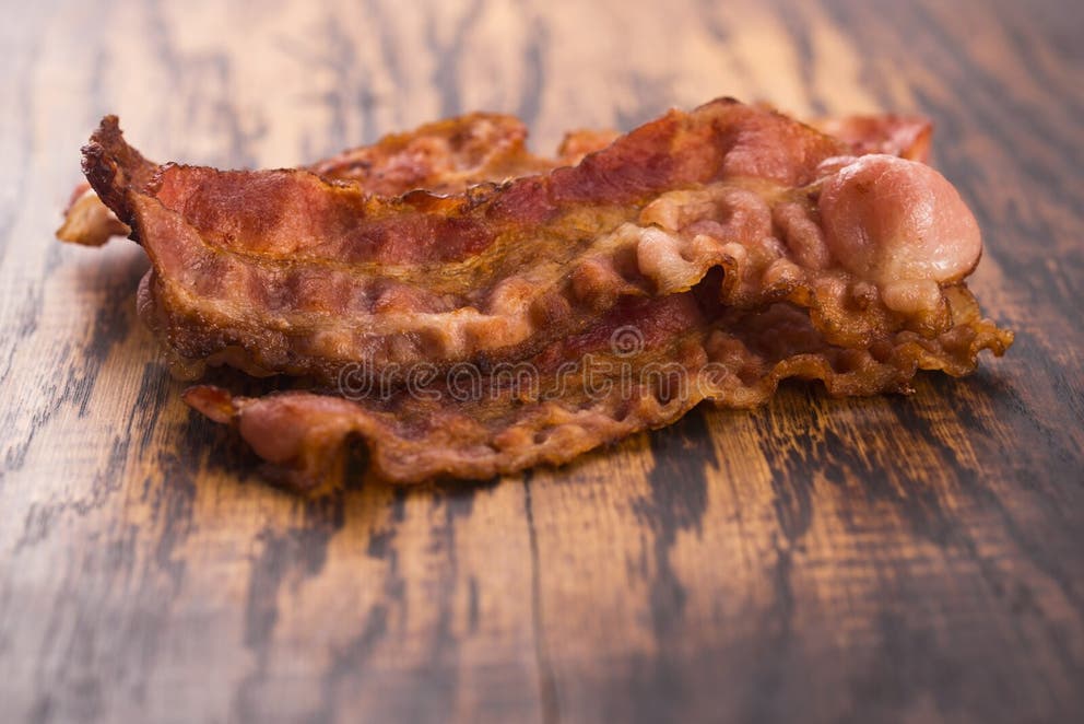 Cooked Bacon Strips stock photo. Image of background - 84149976