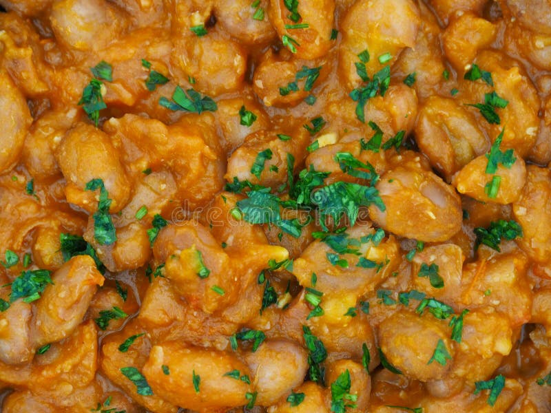 Cooked Beans in Tomato Sauce Close-up View Stock Image - Image of ...