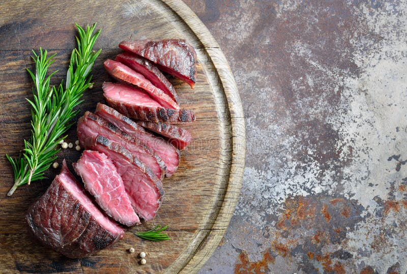 Cooked beef, top view stock photo. Image of beef, roasted - 67368592