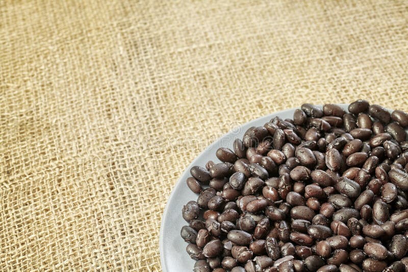 Cooked Black Rice on Blue Plate Stock Image - Image of health, black ...