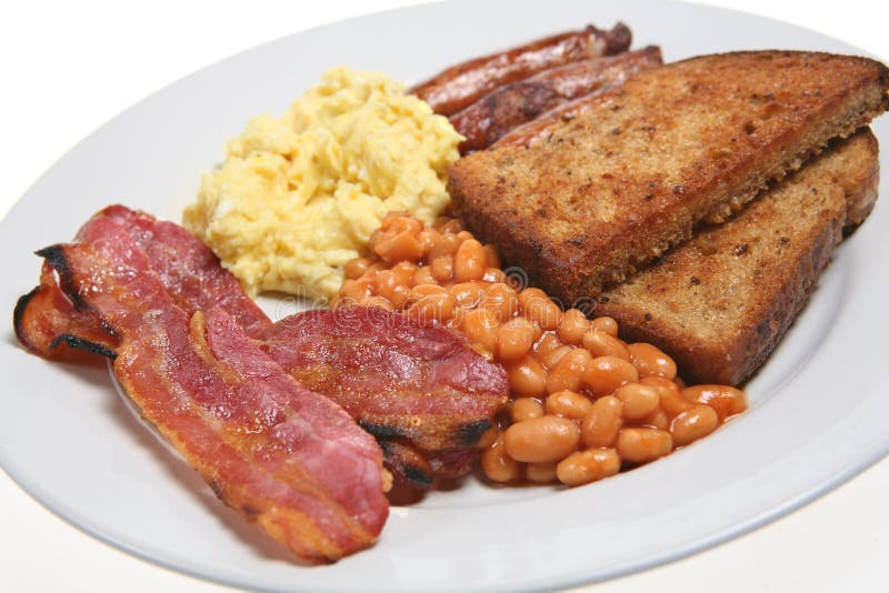 Cooked Breakfast stock image. Image of unhealthy, white - 2733073