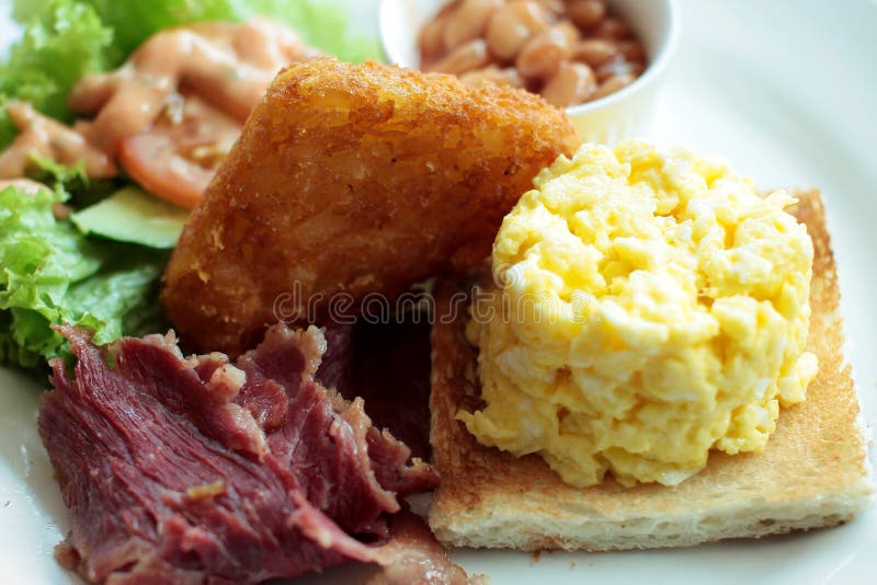 Cooked breakfast stock image. Image of brown, breakfast - 36132701