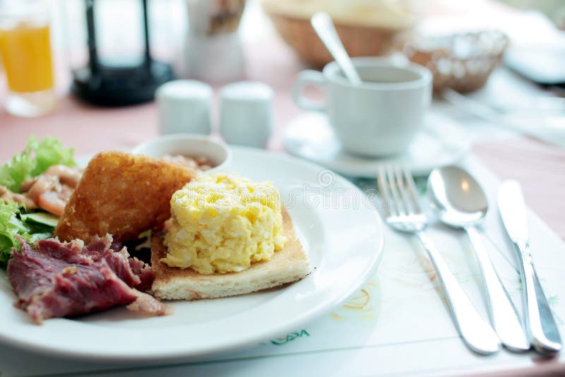 Cooked breakfast stock image. Image of skillet, meal - 36213895