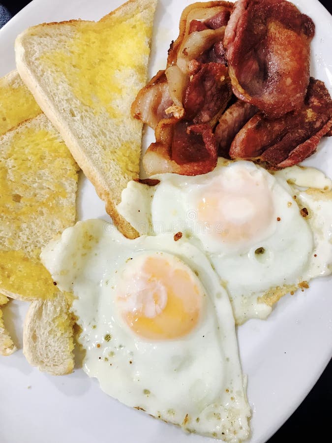 Cooked Breakfast stock image. Image of strips, meat, english - 96967987