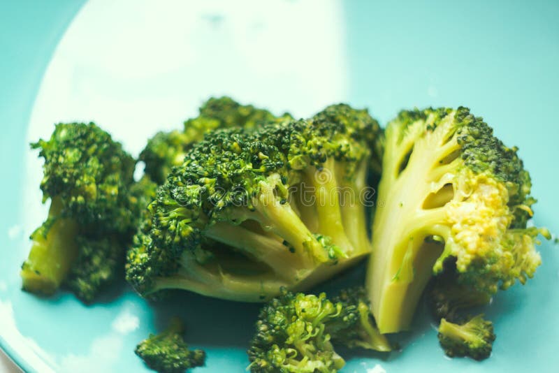 Cooked broccoli stock image. Image of food, girl, glass - 68104441