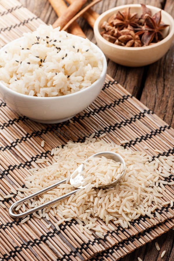 Cooked brown rice stock image. Image of diet, grain - 161741321