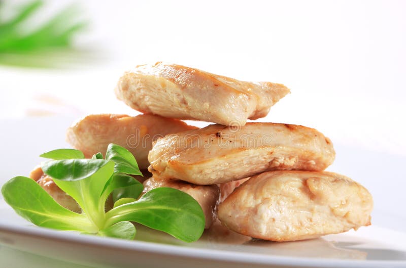 Cooked chicken fillets stock image. Image of fresh, salad - 25854775